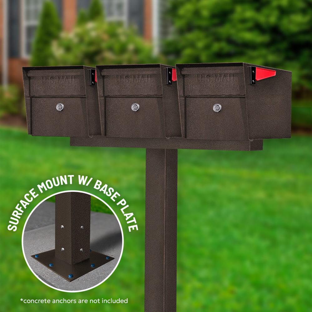Mailboss Triple Mail Manager® Locking Mailbox & Post - Free Shipping ...