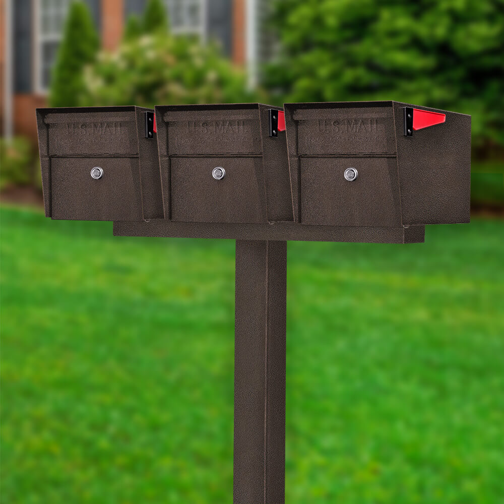 Mailboss Triple Mail Manager® Locking Mailbox & Post - Free Shipping ...