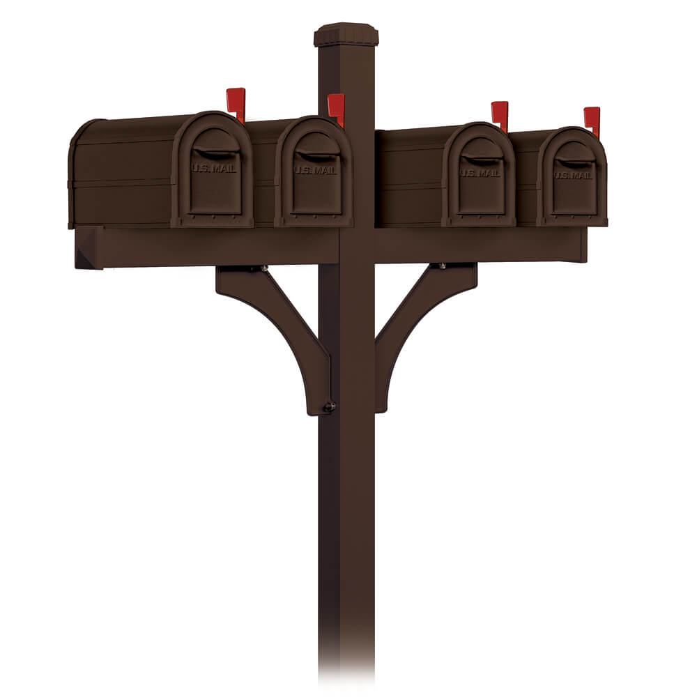 Salsbury Heavy Duty Rural Mailbox and Quad Deluxe Post – MailboxEmpire