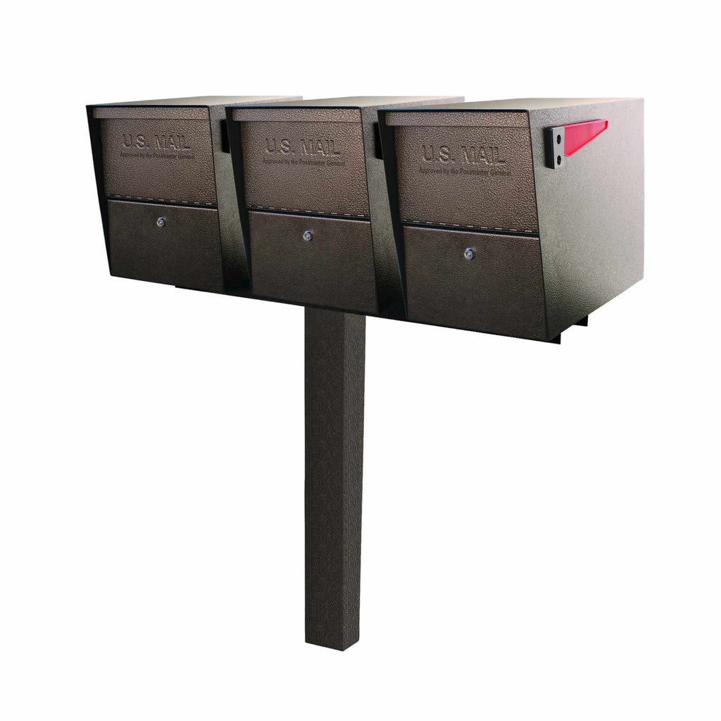 Mailboss Triple Package Master® Locking Mailbox & Post - Free Shipping ...