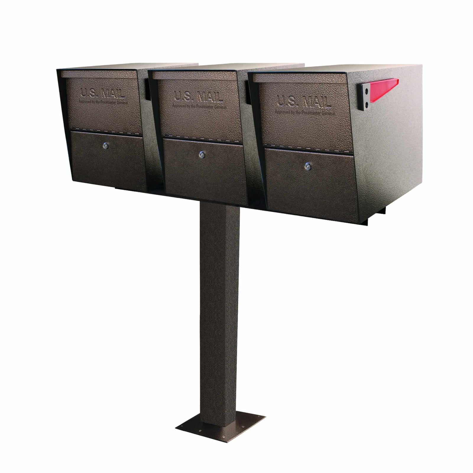 Mailboss Triple Package Master® Locking Mailbox & Post - Free Shipping ...