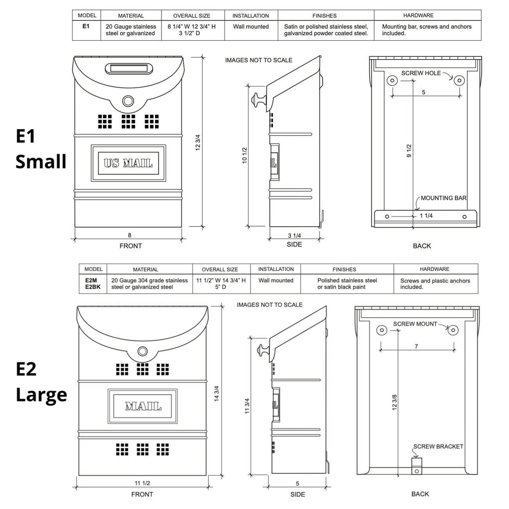 Buy Ecco E1 & E2 Modern Style Mailboxes | MailboxEmpire