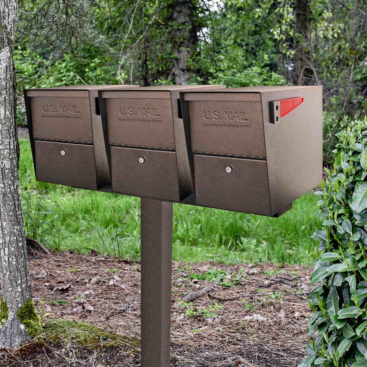 Mailboss Triple Package Master® Locking Mailbox & Post - Free Shipping ...