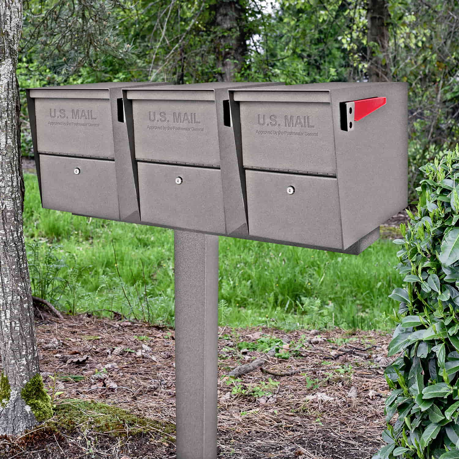 Mailboss Triple Package Master® Locking Mailbox & Post - Free Shipping ...
