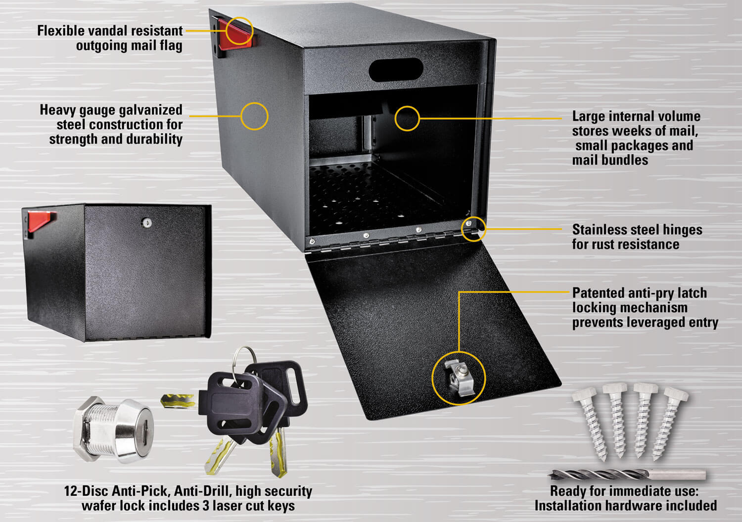 Mailboss Mail Manager® Street Safe Locking Rear Access Mailbox & Post ...